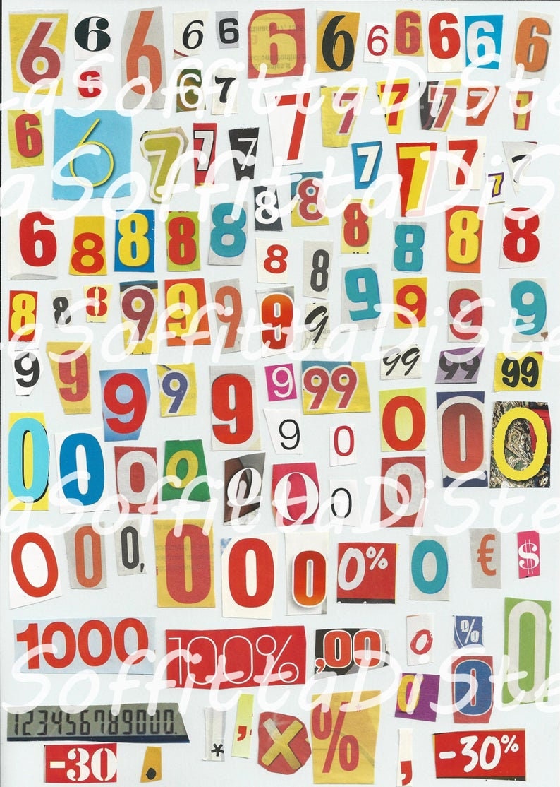 Numbers Magazine Letters Instant Download Stickers Planner Ransom Note ...
