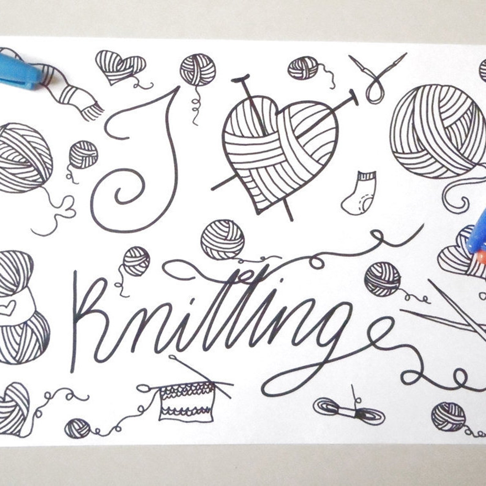 I Love Knitting Coloring Book to Knit Yarn Instant Download - Etsy Canada