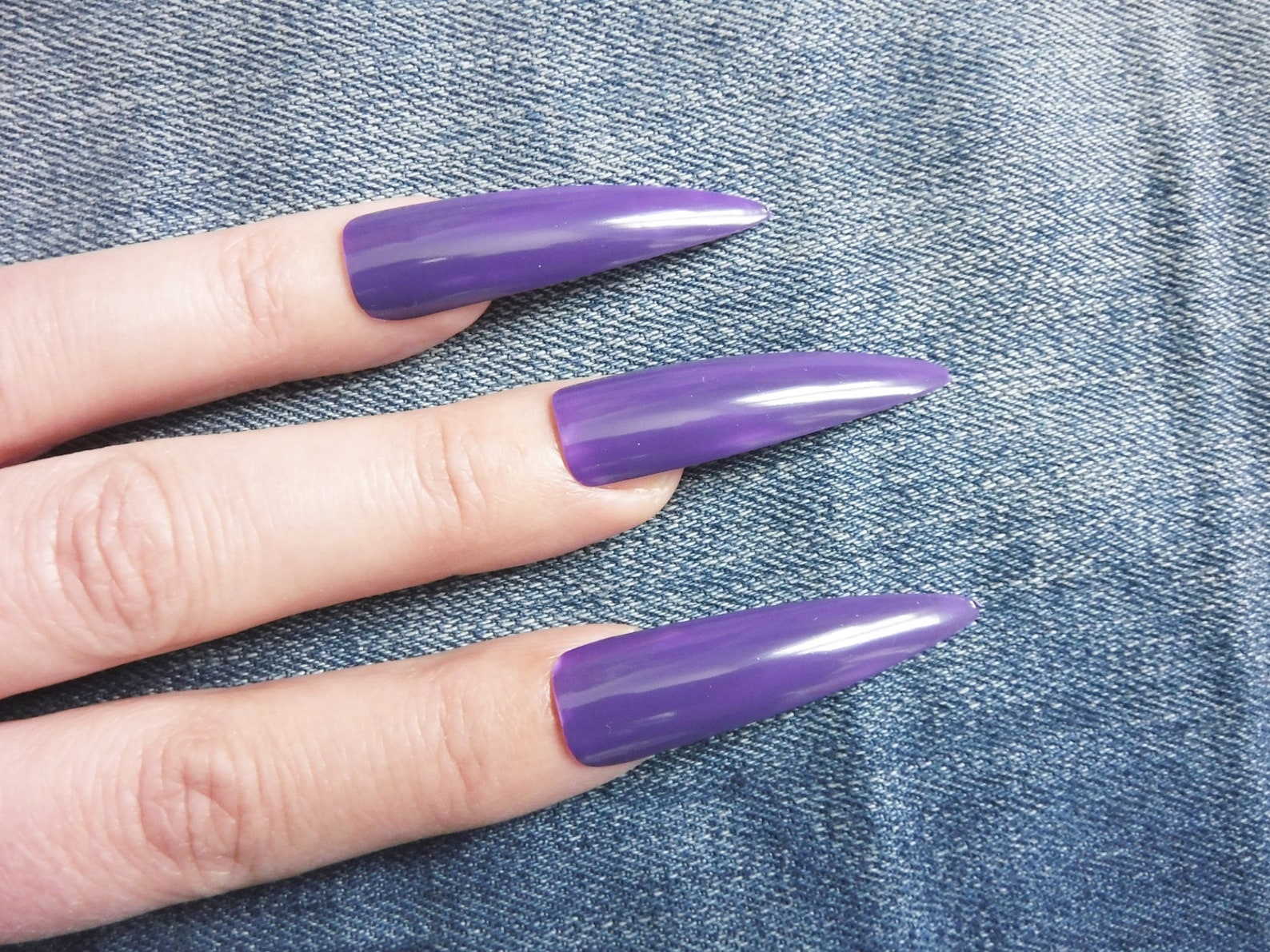 20 Purple Fake Nails Long Nails False Nails Drag Queen - Etsy