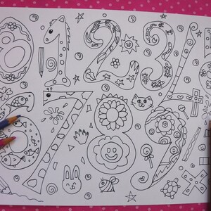 Numbers Kids Coloring Numbers Math Home Teaching Learn Kawaii Nice Cute ...