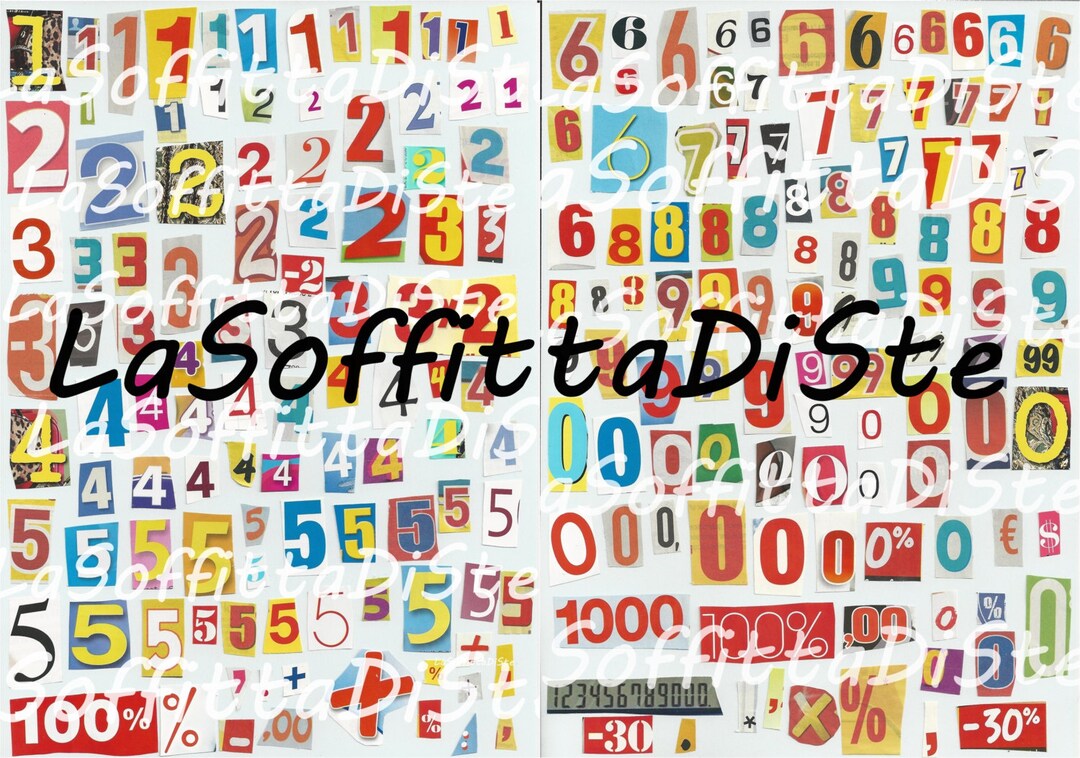 Numbers Magazine Letters Instant Download Stickers Planner Ransom Note ...