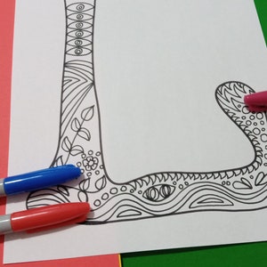 Coloring Letter L Colouring Alphabet Kids L Adult Coloring Book Instant ...