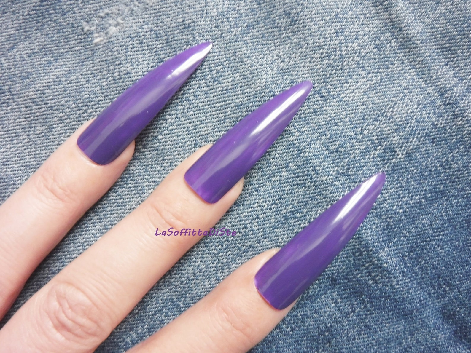 20 Purple Fake Nails Long Nails False Nails Drag Queen - Etsy