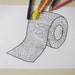 Toilet Paper Coloring Printable Page Digital Art Colouring - Etsy