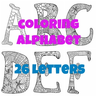 coloring alphabet 26 letters colouring kids a adult colouring | Etsy