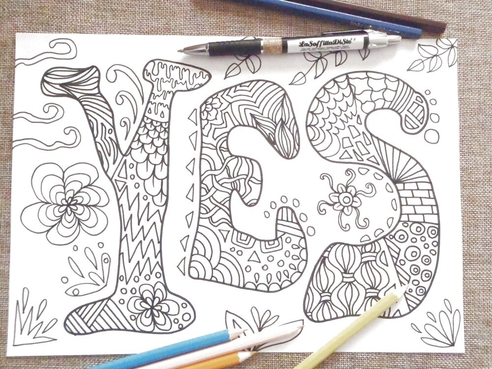 Si yes libro da colorare adulti bambini zen anti stress yes | Etsy Italia