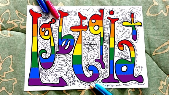 Lgbtqia Coloring Page Printable Gay Pride Lgbt Lesbic - Etsy Israel