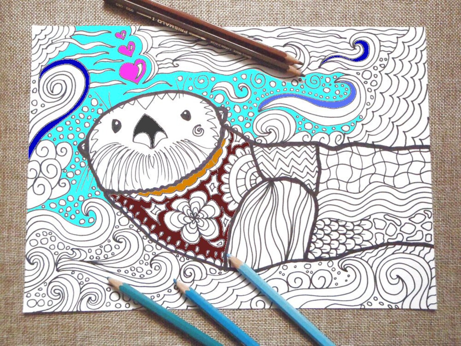Lontra carina da colorare da stampare bambini e adulti - Etsy Italia