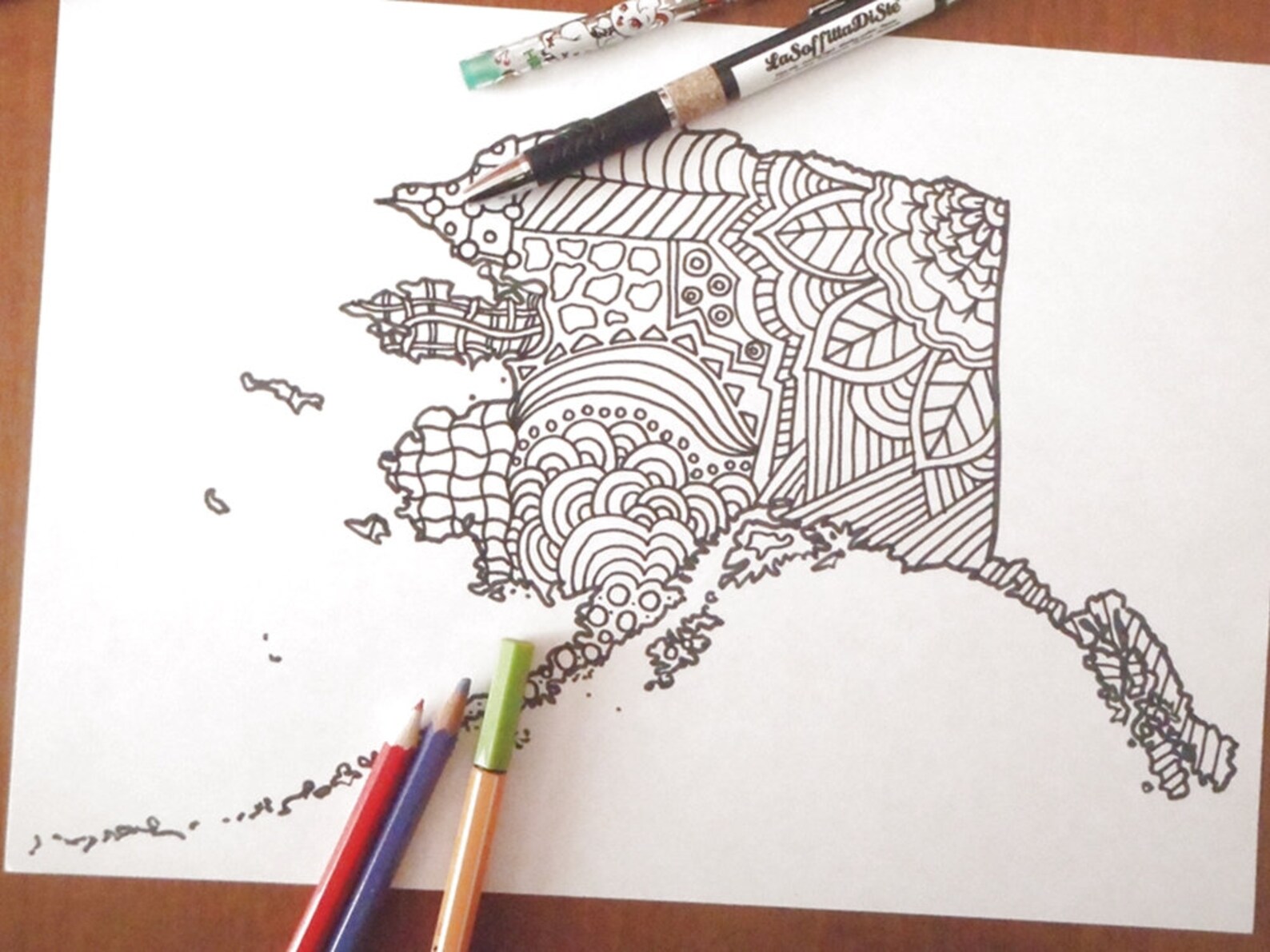 Printable Alaska Map Kids Adult Coloring Instant Download | Etsy