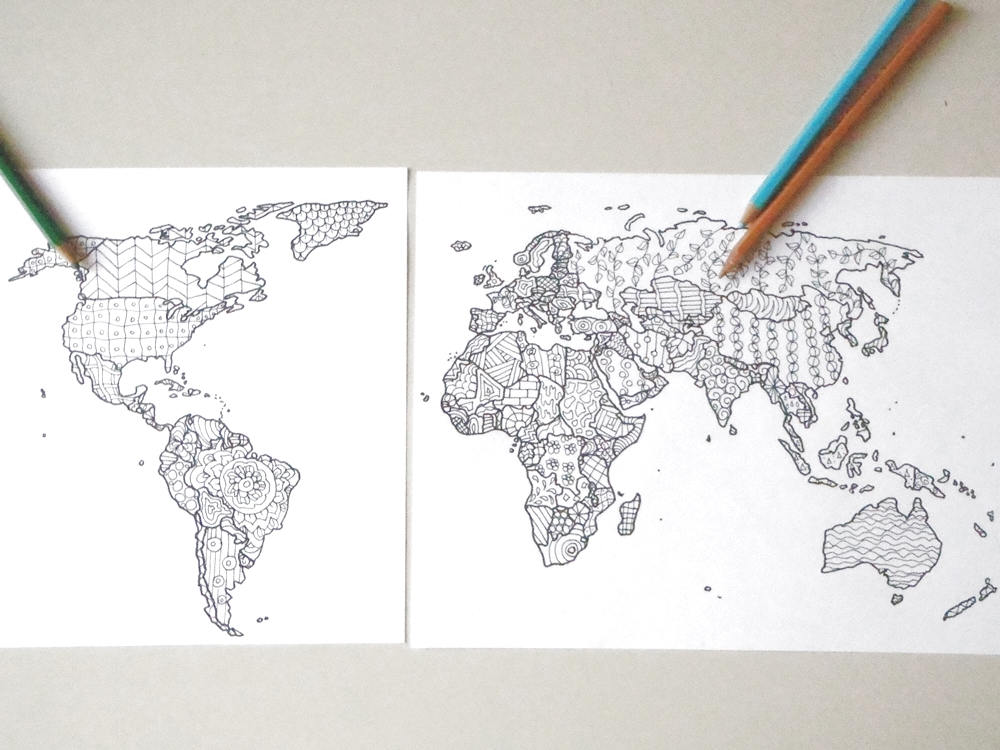 Coloring Map World Colouring Template Etsy Sales - Etsy