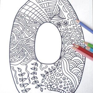 O Colouring Letter Page O Alphabet Initial Kids Adult Coloring ...