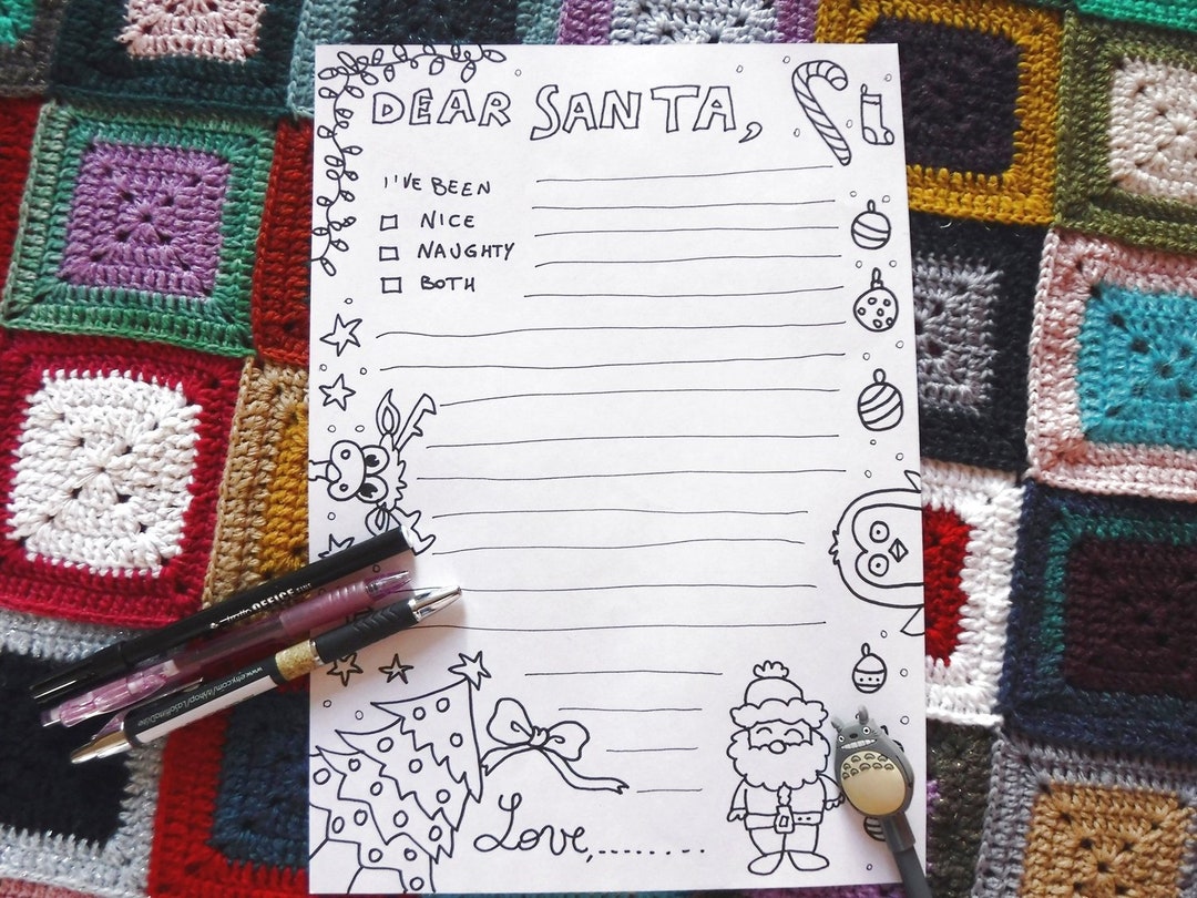 Dear Santa Christmas Letter Kids Gift List Games Children - Etsy