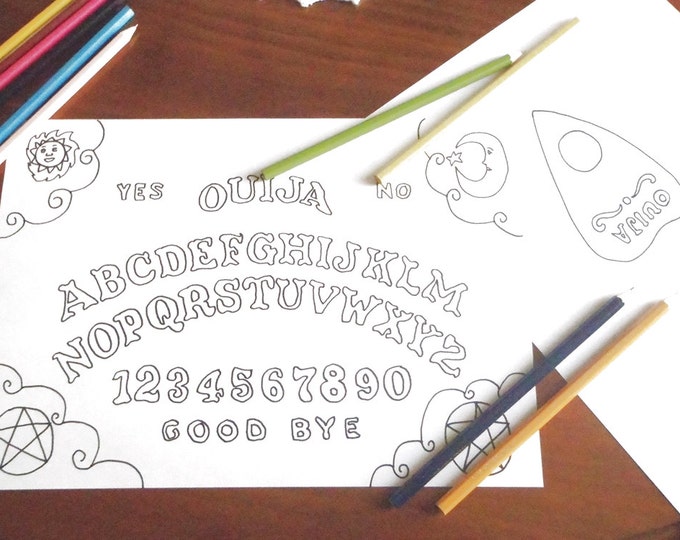 Ouija Board Coloring Page / Digital Download / Spirit Board Printable ...