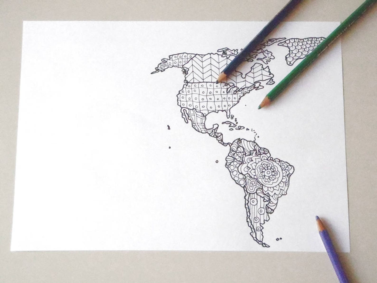 Coloring Map World Colouring Template Etsy Sales - Etsy
