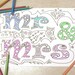 Mr & Mrs Adult Coloring Book Wedding Mister Mistress - Etsy