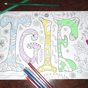 Tgif Adult Coloring Book Page Download Thanks God It S Friday - Etsy