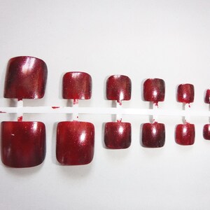 Dark Red Toe Nails Fake Toenails Bordeaux Blood - Etsy