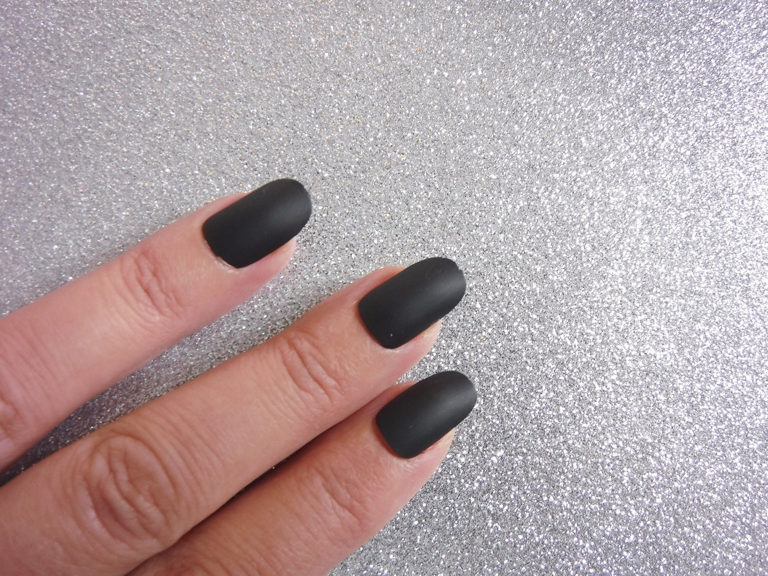20 Solid Black Matte False Nails Fake Nails Tips Full Cover - Etsy