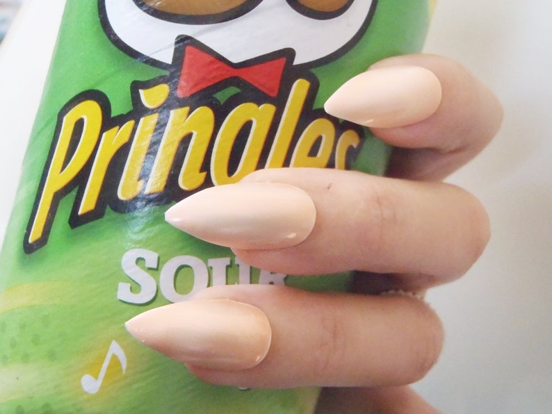 Hand Painted Pink Gold False Nails Stiletto Drag Queen - Etsy