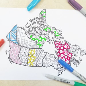 Canada Map Kids Adult Coloring Book - Etsy