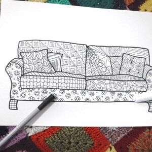 Couch Adults Coloring Book Sofa Funny Gift Colouring - Etsy