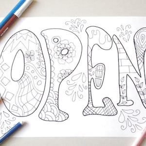 Open Closed Signs Shop Store Office Adult Coloring Colouring - Etsy