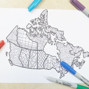 Canada Map Kids Adult Coloring Book - Etsy