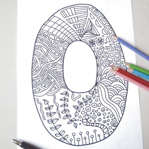 O Colouring Letter Page O Alphabet Initial Kids Adult Coloring ...