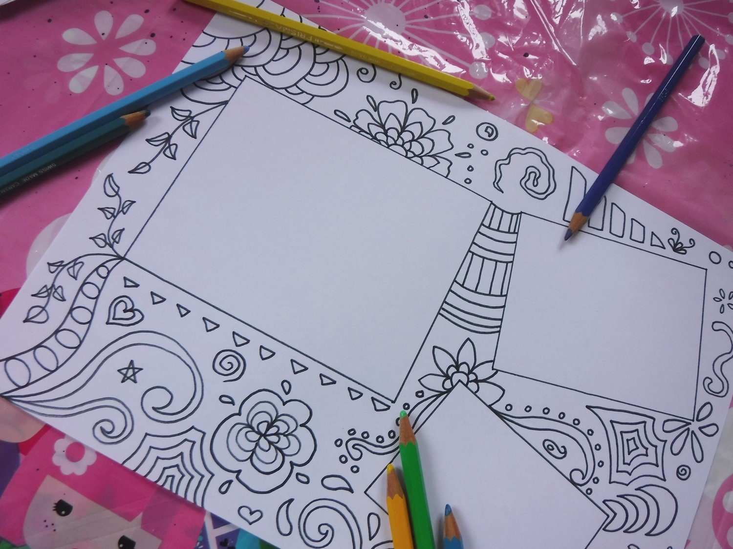Coloring Picture Frames Photo Printable - Etsy