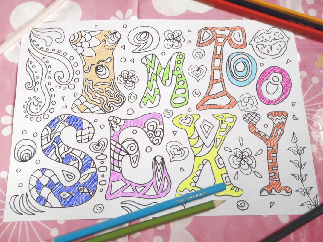 I'm Too Sexy Adult Coloring Book Relax Fun Anti Stress Doodle Doodling ...