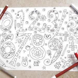 Numbers Kids Coloring Numbers Math Home Teaching Learn Kawaii Nice Cute ...