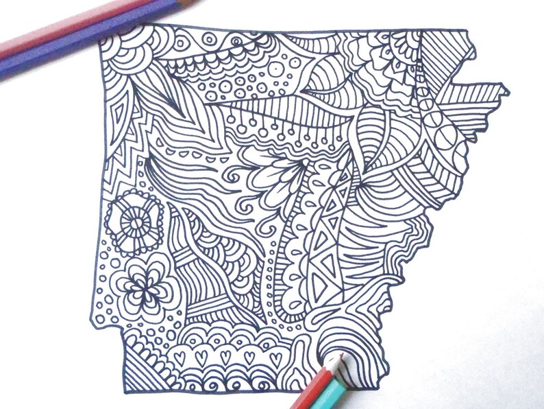 DOWNLOAD Arkansas Coloring Tourist Map Kids Adult Coloring - Etsy
