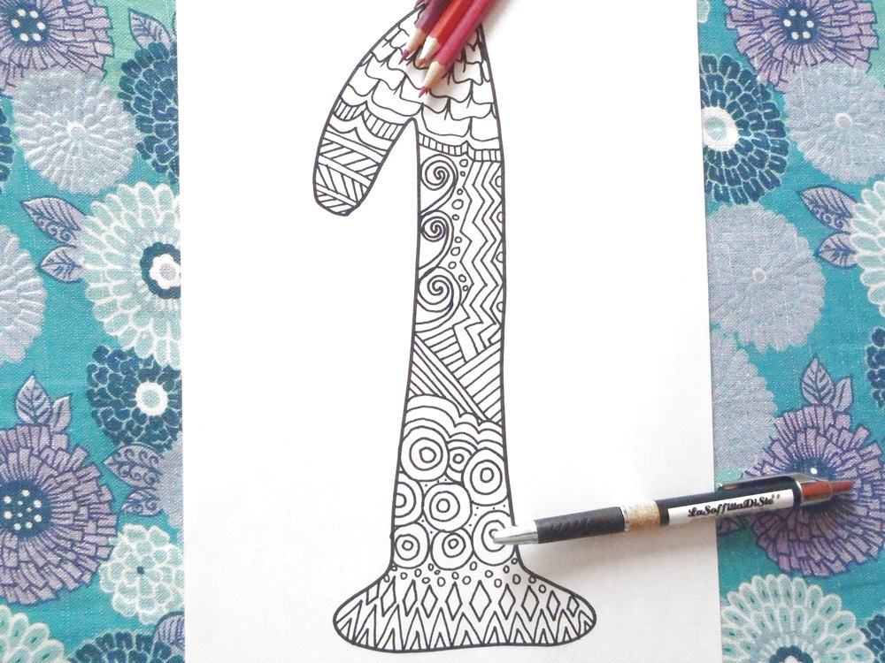 Number 1 Coloring One Book Year 1 Birthday Anniversary Kids - Etsy