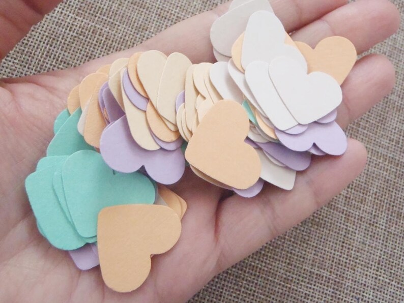 Pastel Colors Smash Book Heart Shape Confetti Wedding Table - Etsy
