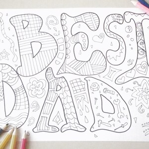 Best Dad Colouring Card Father's Day Daddy - Etsy