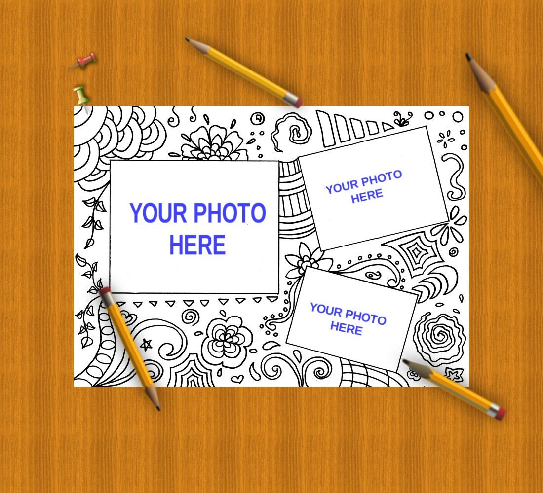 Coloring picture frames photo printable | Etsy