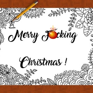 Merry Fcking Christmas Swear Word Adult Coloring Book Sweary Xmas Page ...