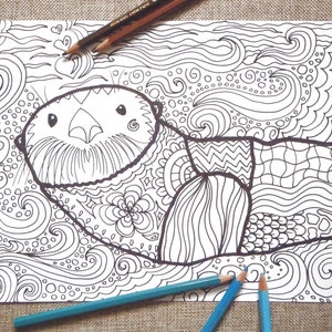 Lontra carina da colorare da stampare bambini e adulti - Etsy Italia