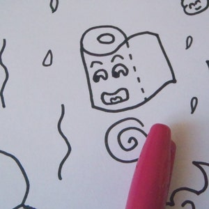 Kawaii Poop Coloring Page Chibi Poo Kids Children Funny Cute Anime ...