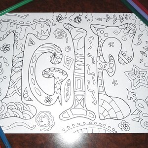 Tgif Adult Coloring Book Page Download Thanks God It S Friday - Etsy