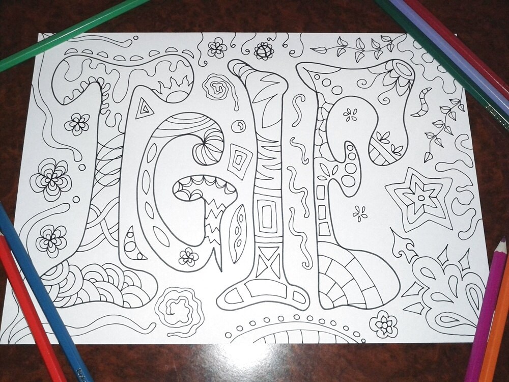Tgif Adult Coloring Book Page Download Thanks God It S Friday - Etsy