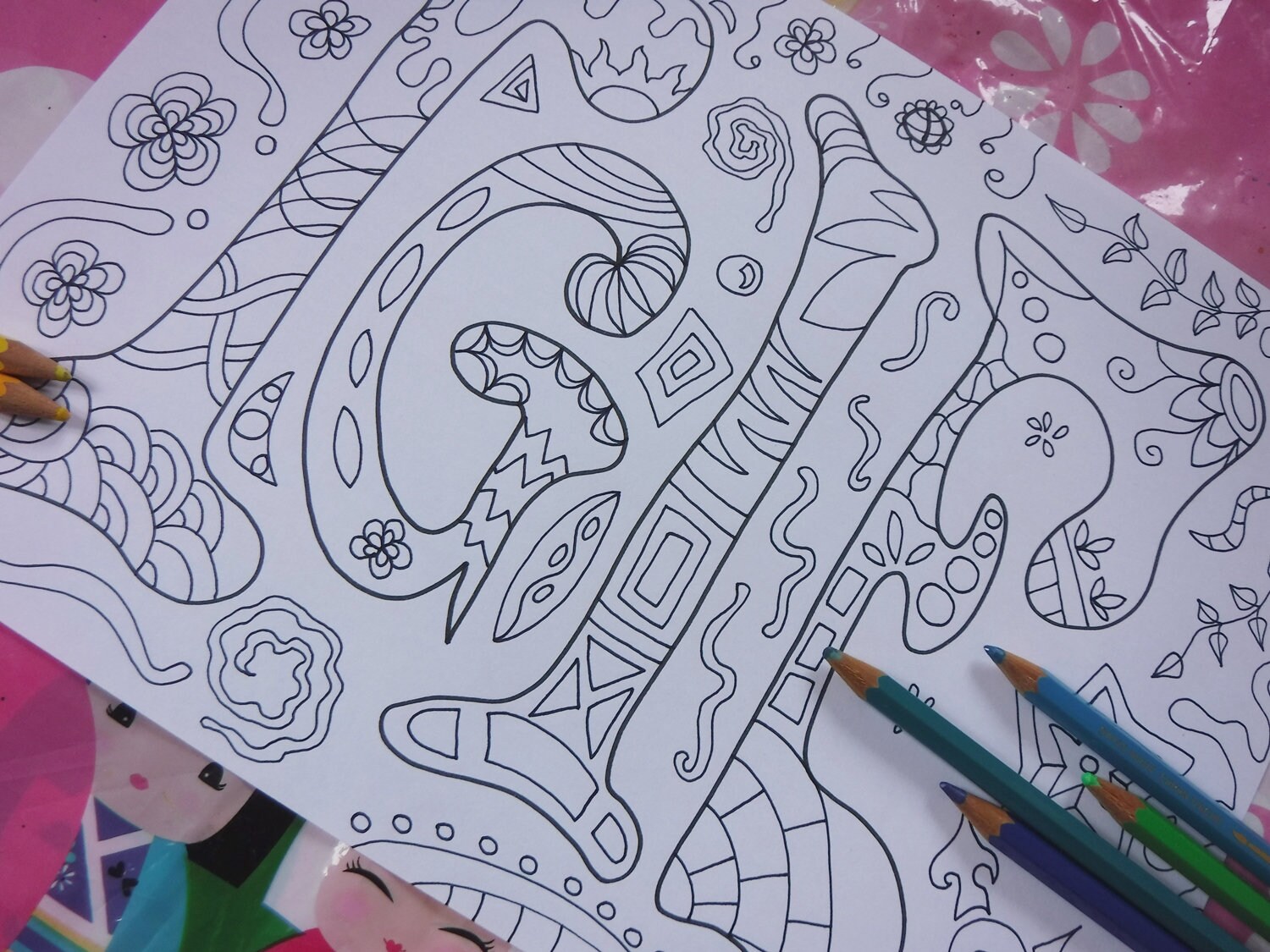 Tgif Adult Coloring Book Page Download Thanks God It S Friday - Etsy