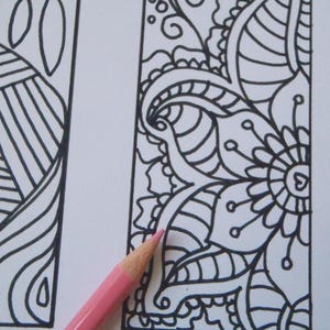 Bookmark Doodle Henna Coloring Tattoo Page Markers Printable Gift for ...