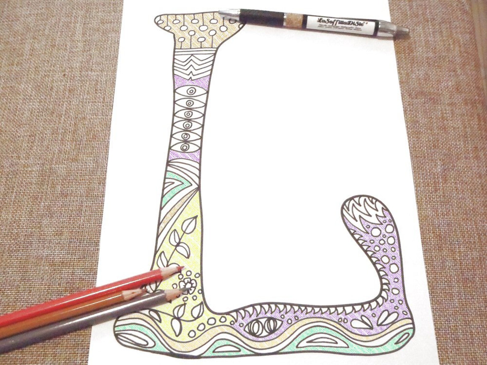 Coloring Letter L Colouring Alphabet Kids L Adult Coloring - Etsy