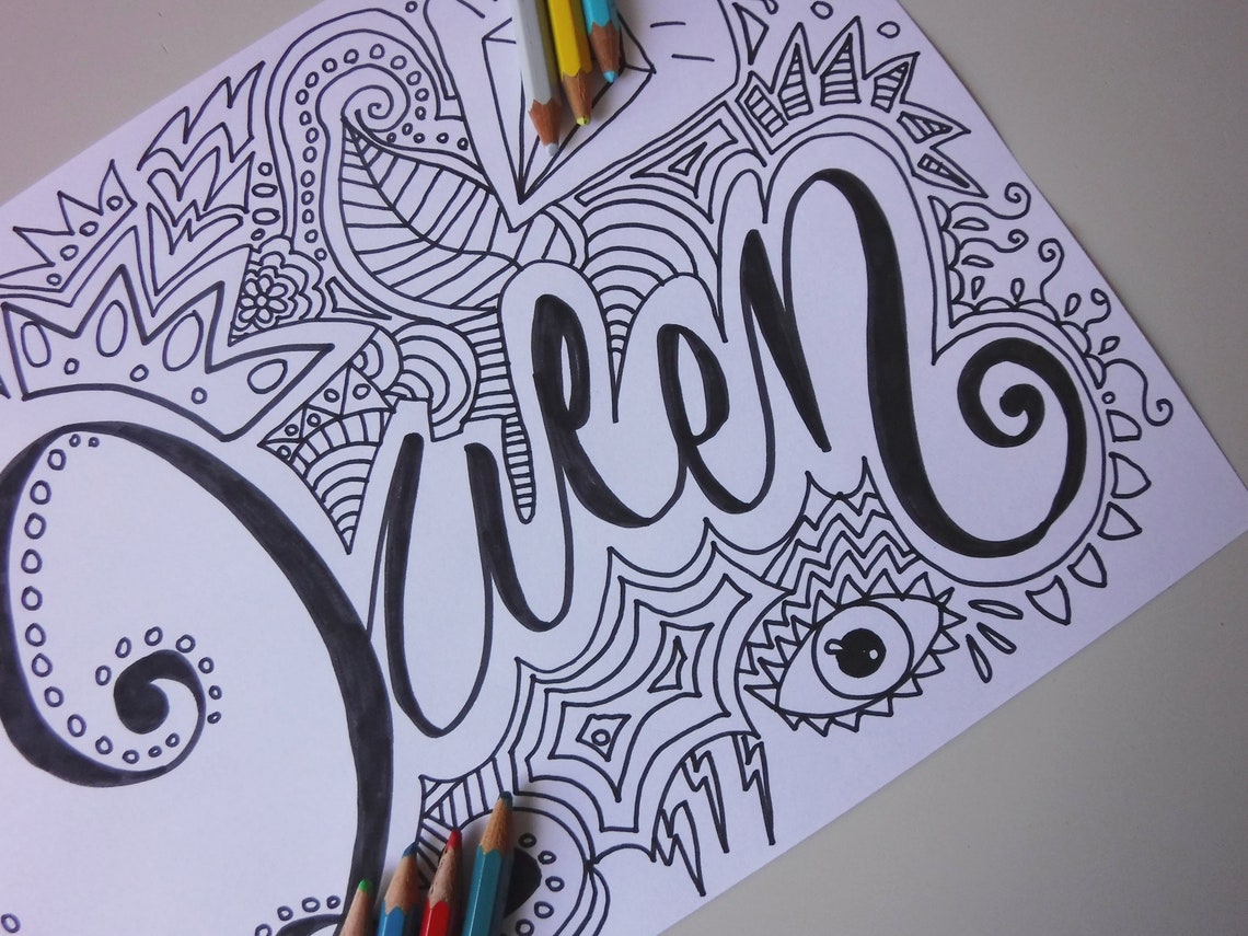 Queen Coloring Page Printable Colouring Book - Etsy
