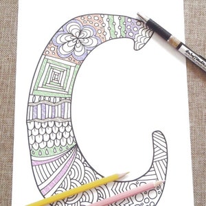 C Letter Colouring Alphabet Kids Adult Coloring Book Lettering Download ...