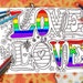 Pride love is love coloring gay lgbt lgbtq lesbian | Etsy