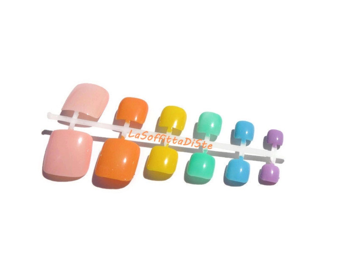 Toe Nails, Pastel Colors Toe Press on Toenail - Etsy