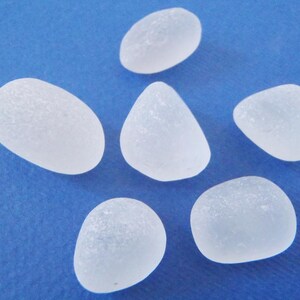 Oval Milky 6 Pieces Sea Glass White Italian Milky Genuine Mediterranean ...