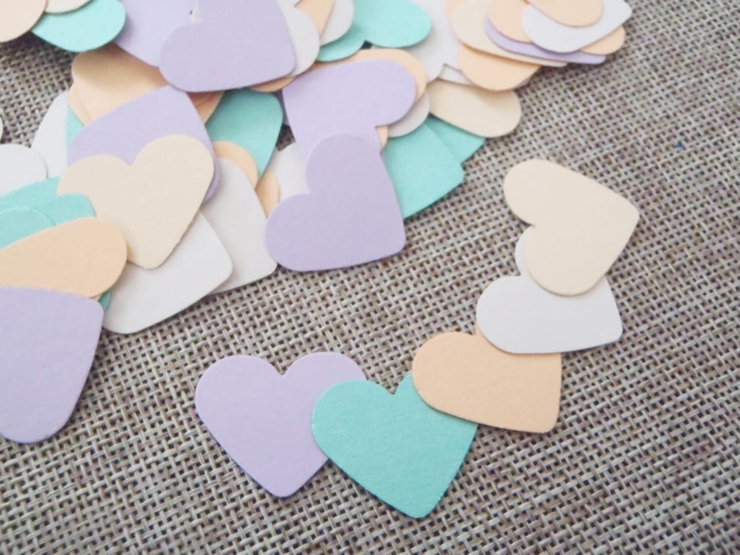 Pastel Colors Smash Book Heart Shape Confetti Wedding Table - Etsy